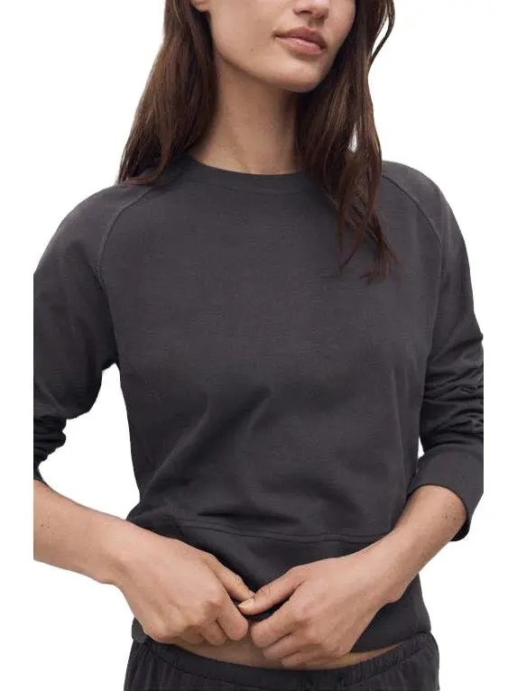 Mango Fluid Cotton Sweatshirt - Charcoal