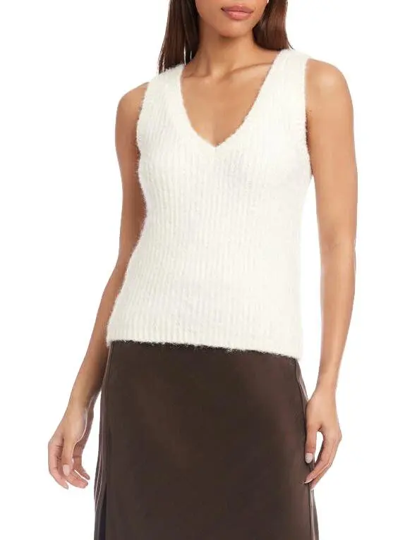 Fifteen Twenty Nicole V-neck Sweater Vest - Cream