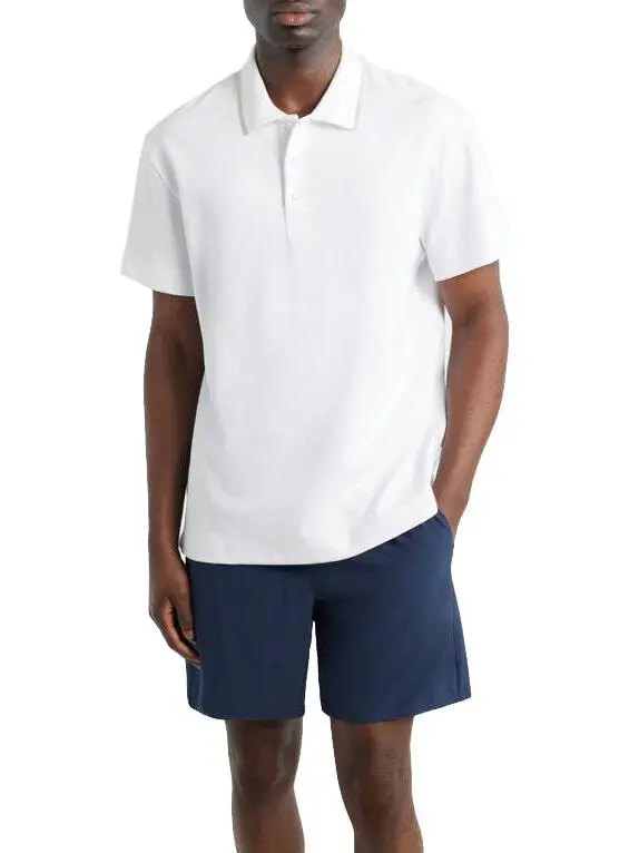 On Courtside Tipped Piqué Polo - White/sand