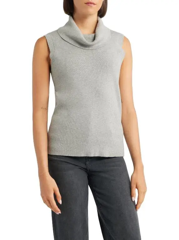 CITY BLUES Sleeveless Turtleneck Sweater - Gray