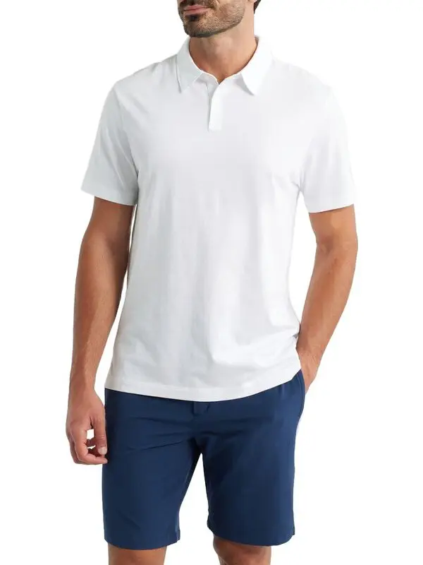 Mack Weldon Pima Cotton T-shirt Polo - Bright White