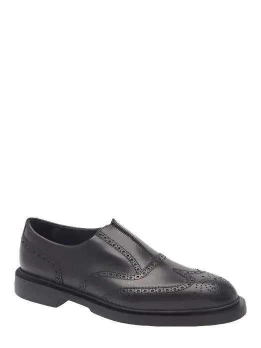 J.M. WESTON Walker Slip-on Wingtip Oxford - Black