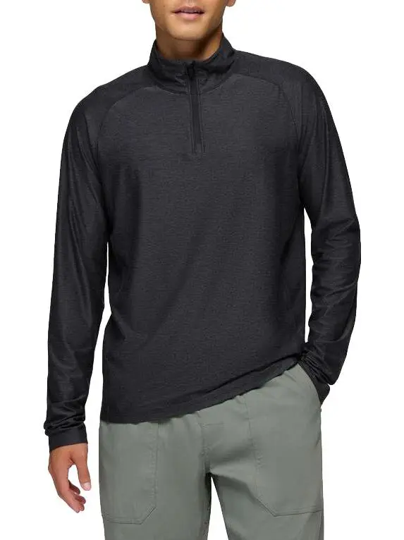 Prana Altitude Tracker Performance Quarter Zip - Black Heather
