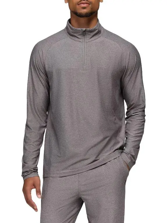 Prana Altitude Tracker Performance Quarter Zip - Medium Heather Grey