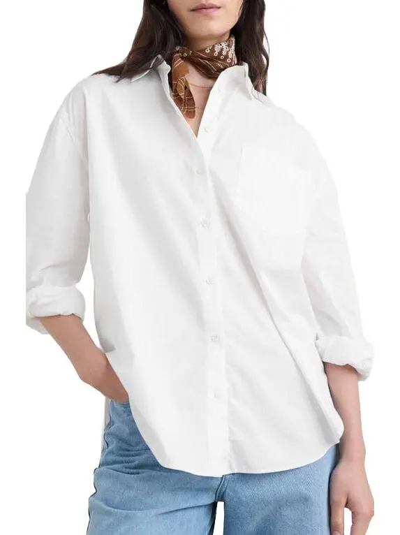 SEASALT CORNWALL Sea Path Oversize Organic Cotton Poplin Button-up Shirt - Salt