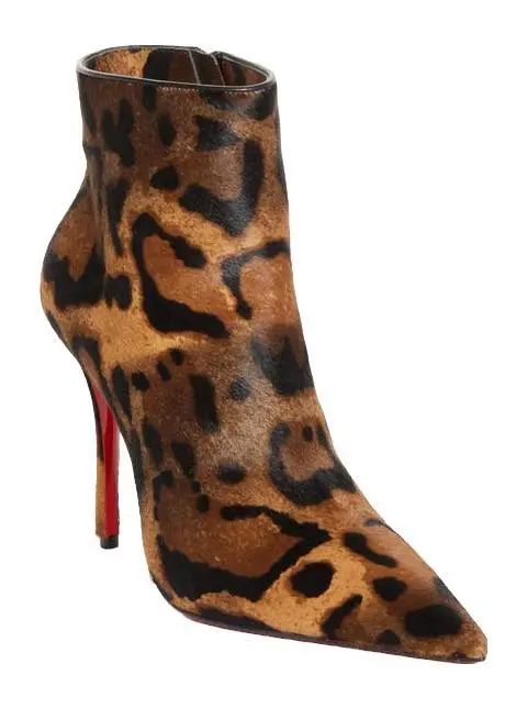 CHRISTIAN LOUBOUTIN Miss Z Calf Hair Bootie - Brown
