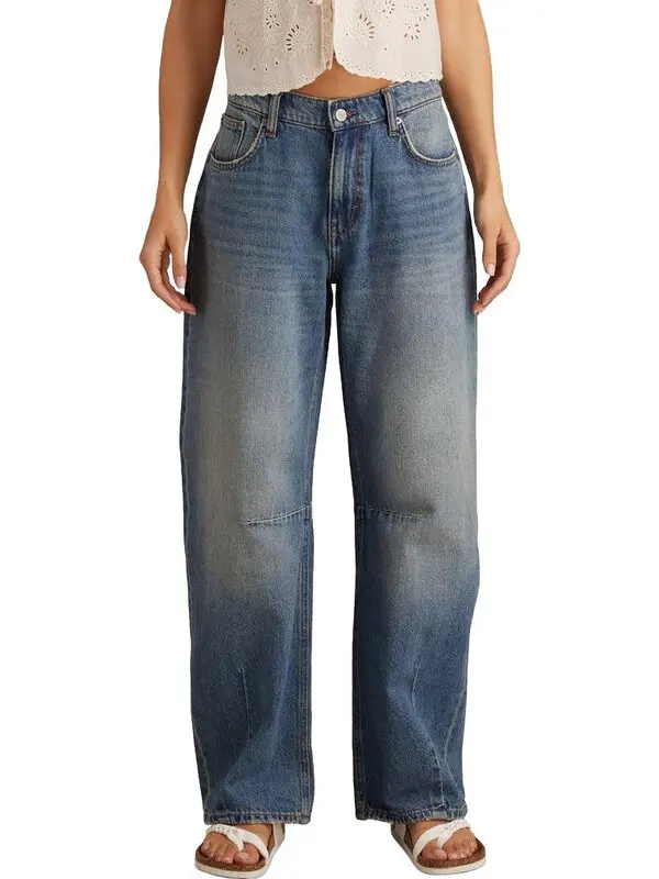Lucky Brand Barrel Wide Leg Jeans - Vintage Blue Wash