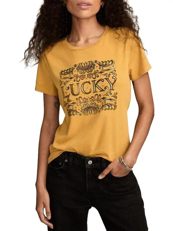 Lucky Brand Logo Graphic T-shirt - Harvest Gold