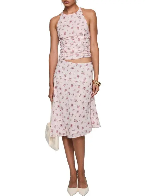 Princess Polly Floral Halter Crop Top And Skirt Set - Pink Floral