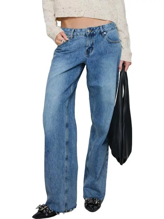 Princess Polly Sabryna Low Rise Wide Leg Jeans - Blue