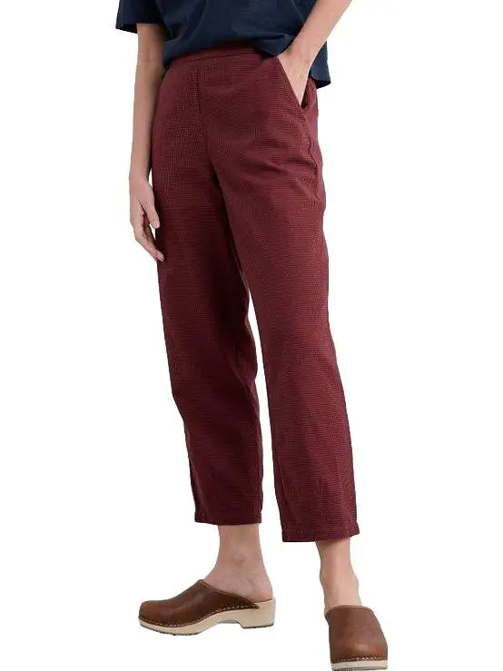 SEASALT CORNWALL Organic Cotton Crop Tapered Pants - Forest Garden Dark Cinnamon