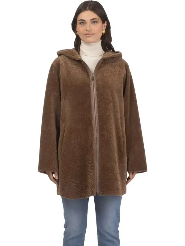 Gorski Reversible Shearling Lamb Jacket - Camel/camel