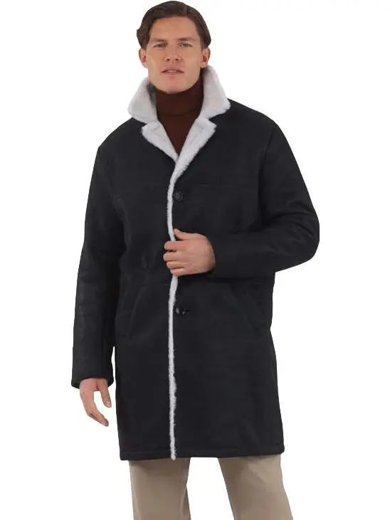 Gorski Merino Genuine Shearling Short Coat - Black Pattern/white