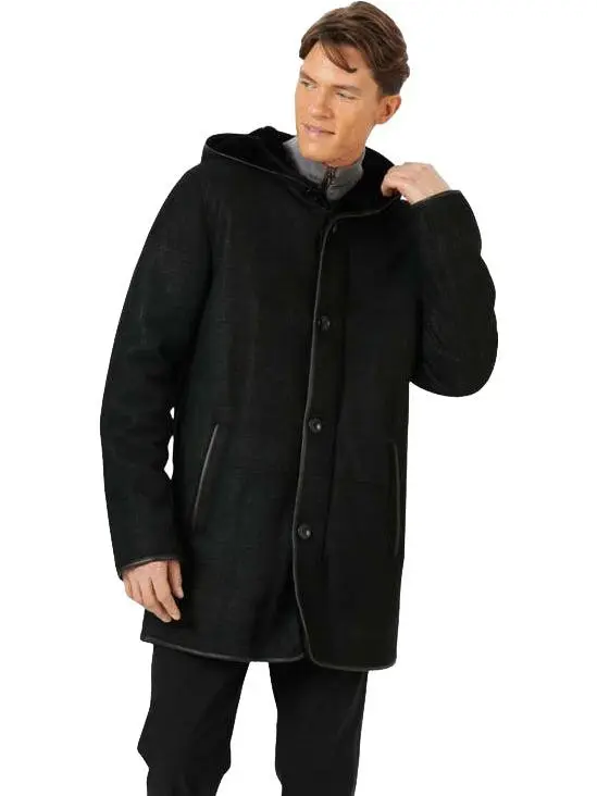 Gorski Genuine Shearling Lamb Parka - Black Pattern