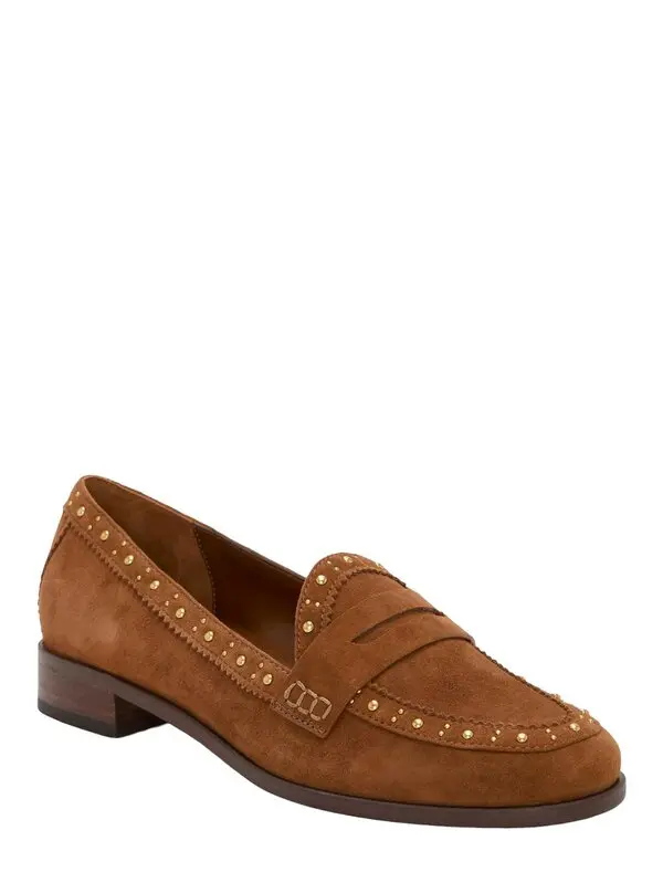 Vince Camuto Camdyn Studded Penny Loafer - Burnt Sugar