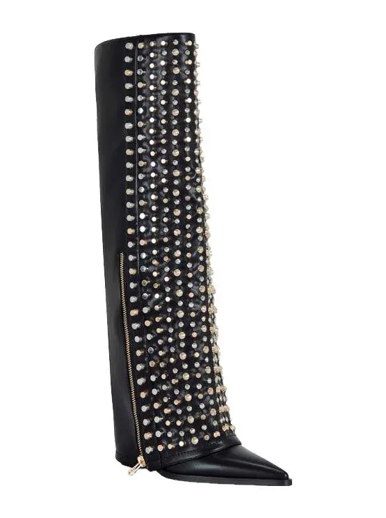 AZALEA WANG Agustue Knee High Boots - Black