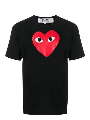 Play Comme Des Garcon Play Red Heart T-shirt - Black