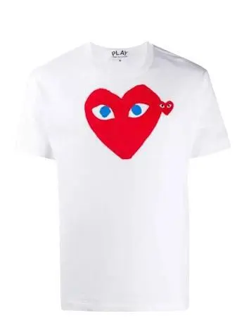 Play Comme Des Garcon P1t086 Play Red Heart T-shirt - White