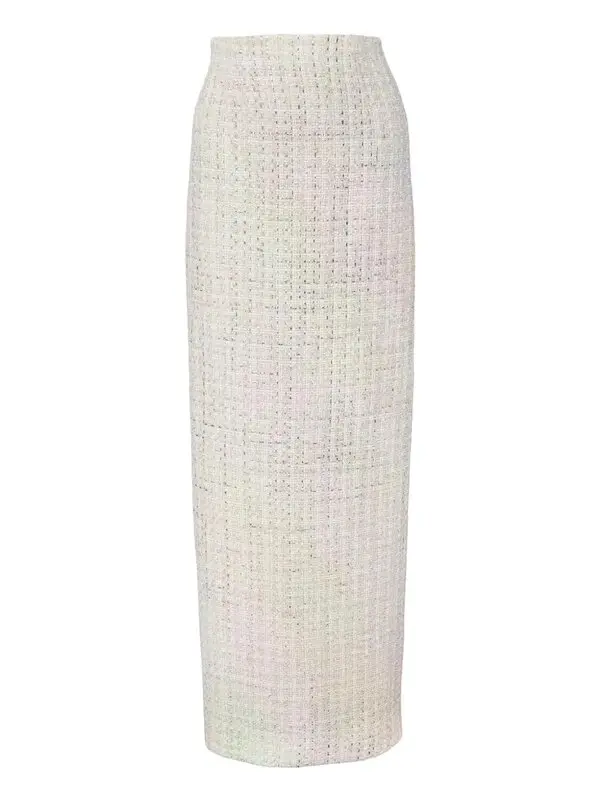 Carolina Herrera Tweed Embellished Maxi Skirt - Neutrals