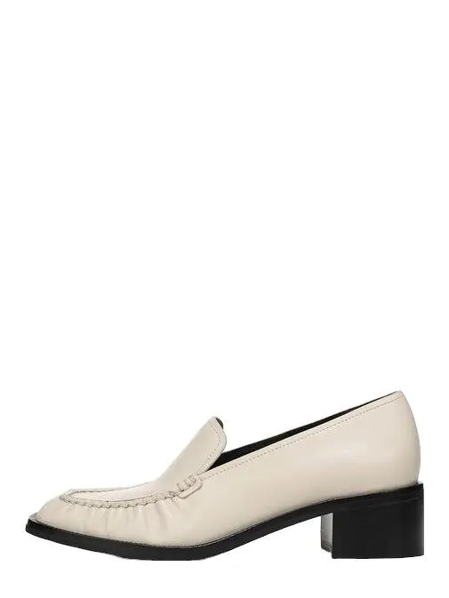 Vince Larose Leather Heeled Loafer - Natural
