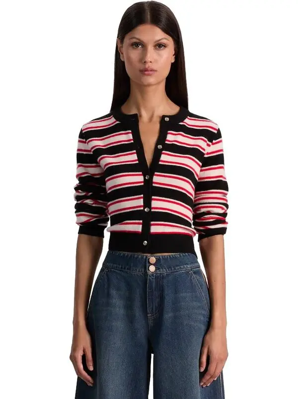 Alice + Olivia Dollie Cashmere Cardigan - Black