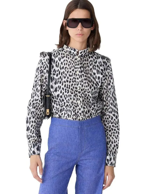 CALLAS MILANO Mika Cheetah Print Shirt - Neutral