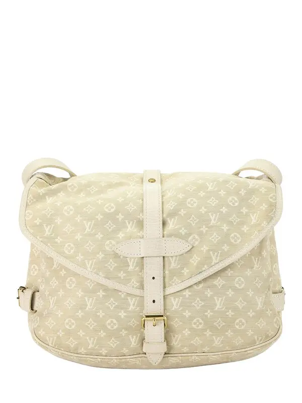 LOUIS VUITTON Monogram Mini Lin Saumur 30 - White