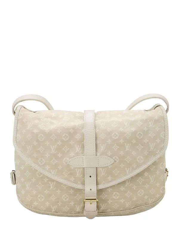 LOUIS VUITTON Monogram Mini Lin Saumur 30 - White