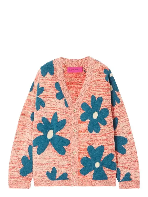 THE ELDER STATESMAN Floral Jacquard-knit Cashmere-blend Chenille Cardigan - Multi