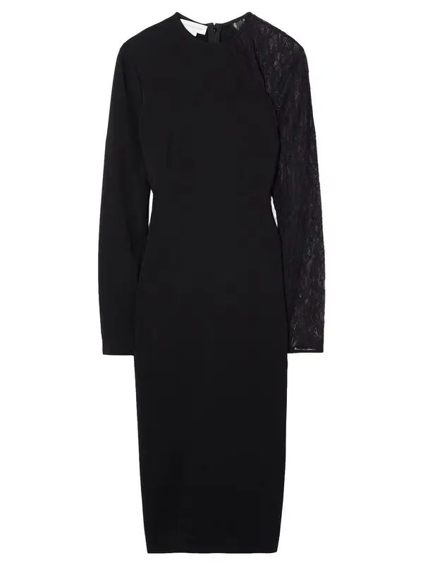 Stella McCartney Lace-trimmed Crepe Dress - Black