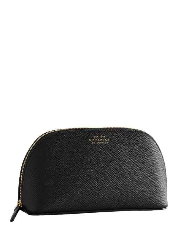 Smythson Panama Textured-leather Cosmetics Case - Black