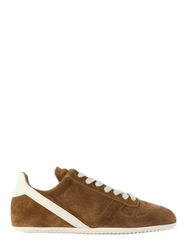 Rick Owens Leather-trimmed Suede Sneakers - Brown