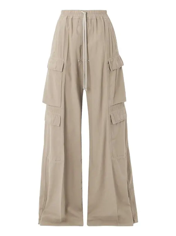 Rick Owens Jumbo Belas Cotton-twill Wide-leg Cargo Pants - Neutrals