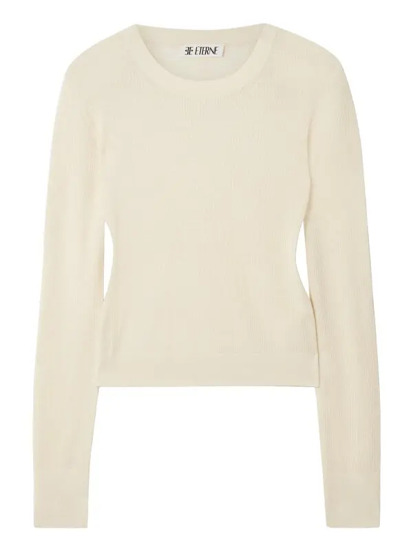 Eterne Clark Ribbed Cashmere Sweater - Off-white