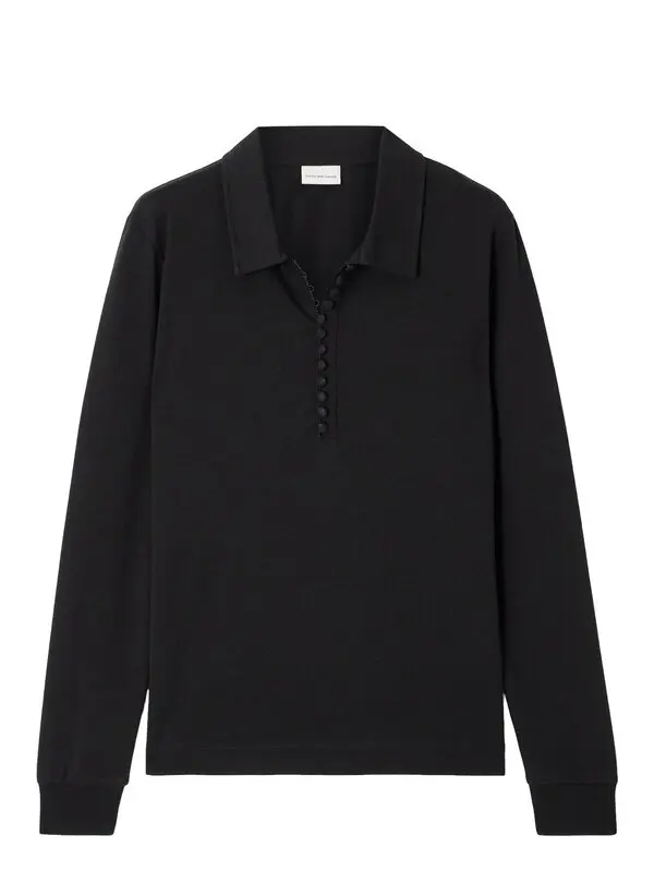 Dries Van Noten Cotton-jersey Polo Shirt - Black