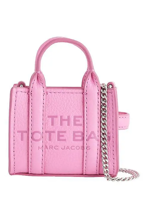 Marc Jacobs The Nano Tote Leather Bag Charm - Bow Pink