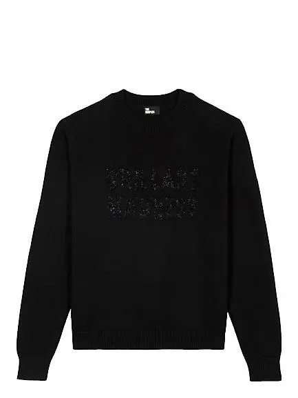 The Kooples Relaxed-fit Cotton-knit Jumper - Black