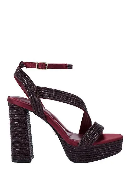 Carvela Gala Jewel Embellished Platform Sandals - Wine