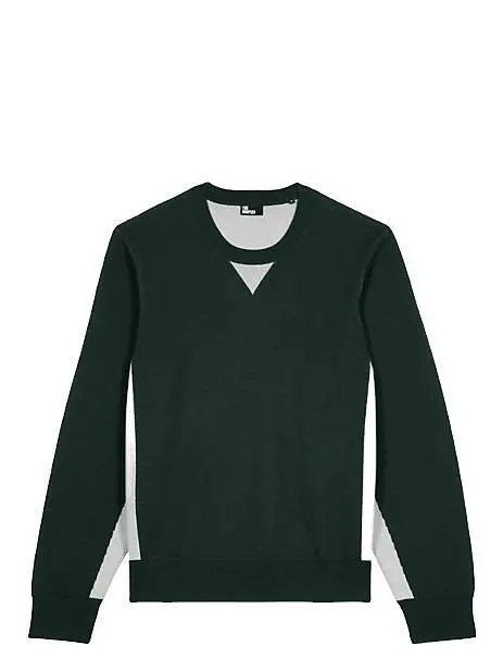 The Kooples Colour-block Wool-blend Jumper - Grey / Green