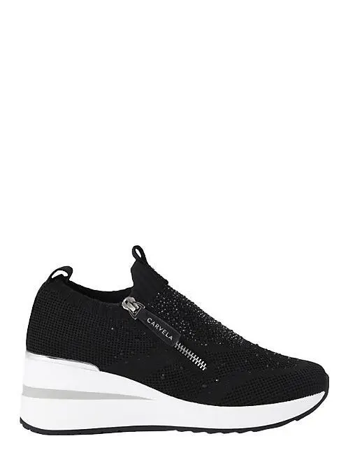 Carvela High-sole Fabric Trainers - Black