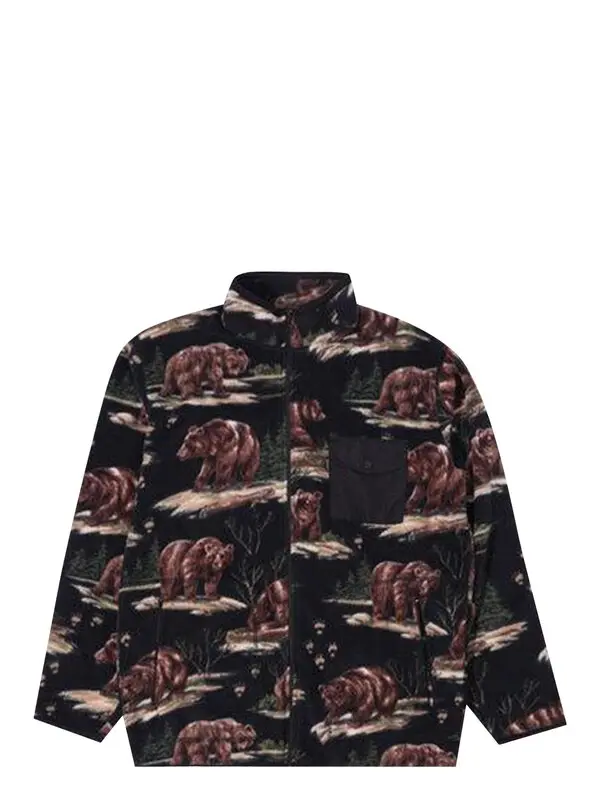 Supreme Alpine Bear Fleece Jacket - Black