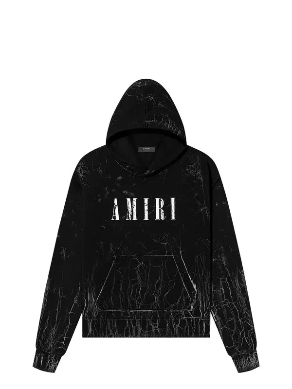Amiri Cracked Dye Core Logo Hoodie - Black