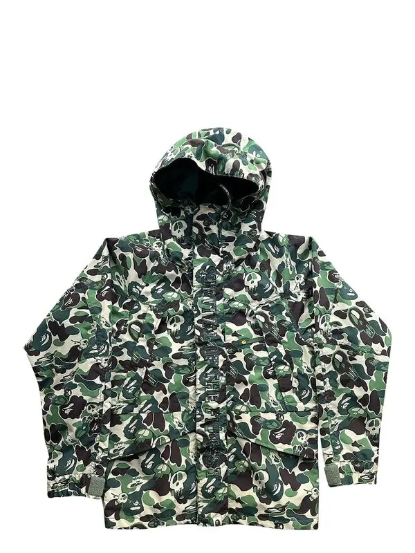 A BATHING APE X Stussy Skull Camo Snowboard Jacket - Green