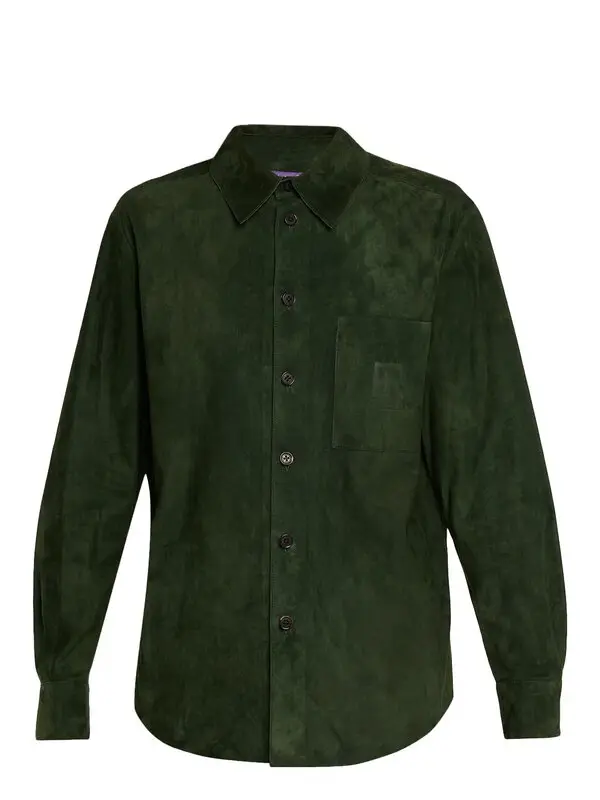 Ralph Lauren Lightweight Suede Overshirt - Dark Racin