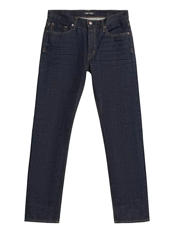 TOM FORD Dark Rinse Selvedge Straight-fit Jeans - Blue