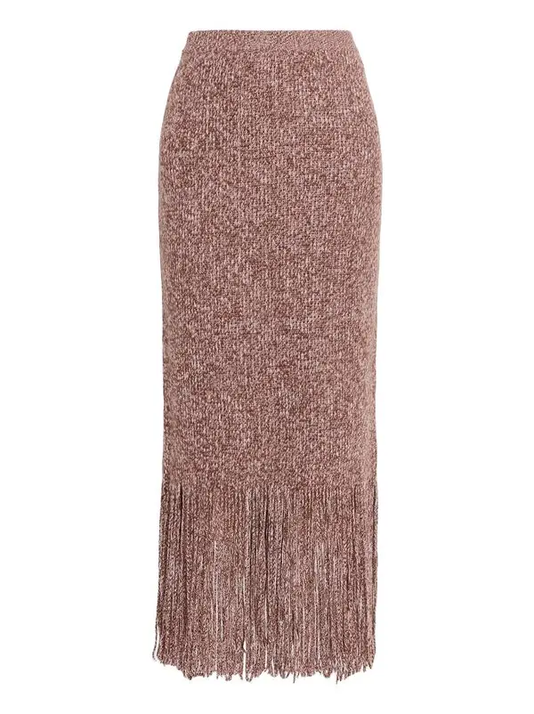 Zimmermann Hypnotic Fringed Midi Skirt - Mdbrwn