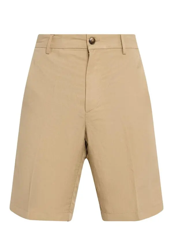 Canali Linen And Silk Bermuda Shorts - Tan