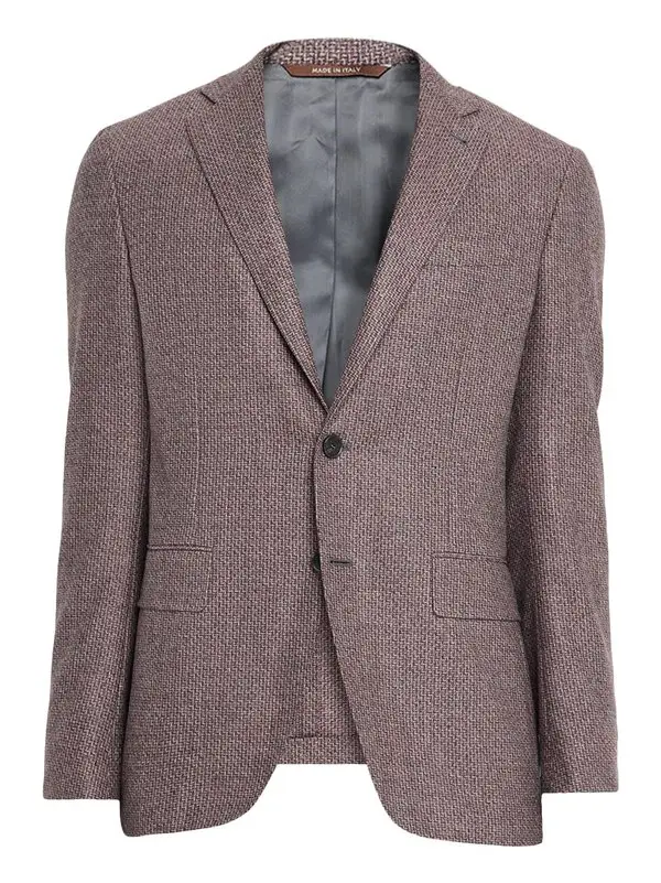 Canali Stepweave Wool Notch Lapel Sport Coat - Pink