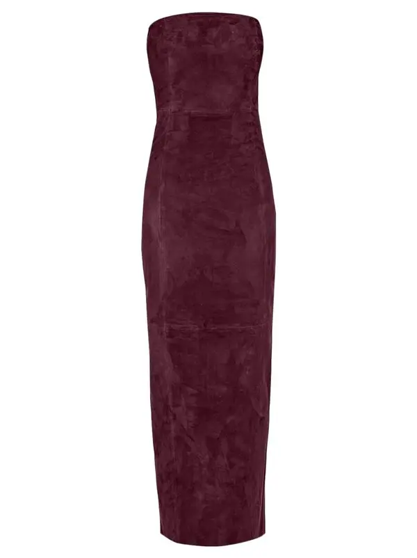 AS By DF Venus Strapless Suede Dress - Port Wine