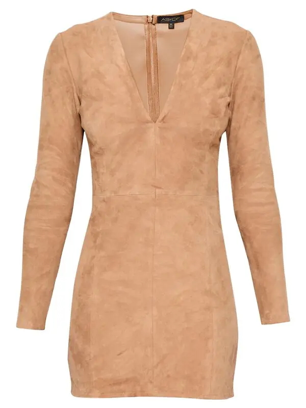 AS By DF Demeter Stretch Suede Dress - Sand